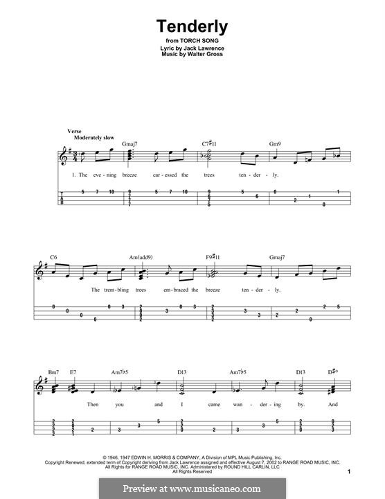 Tenderly by W. Gross - sheet music on MusicaNeo