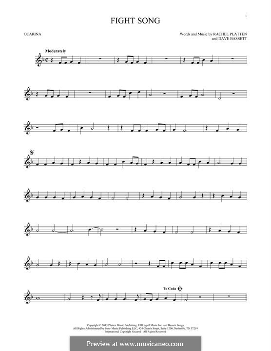 Fight Song by D. Bassett, R. Platten - sheet music on MusicaNeo