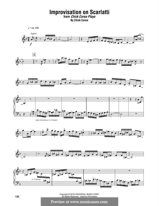 Improvisation On Scarlatti by C. Corea - sheet music on MusicaNeo