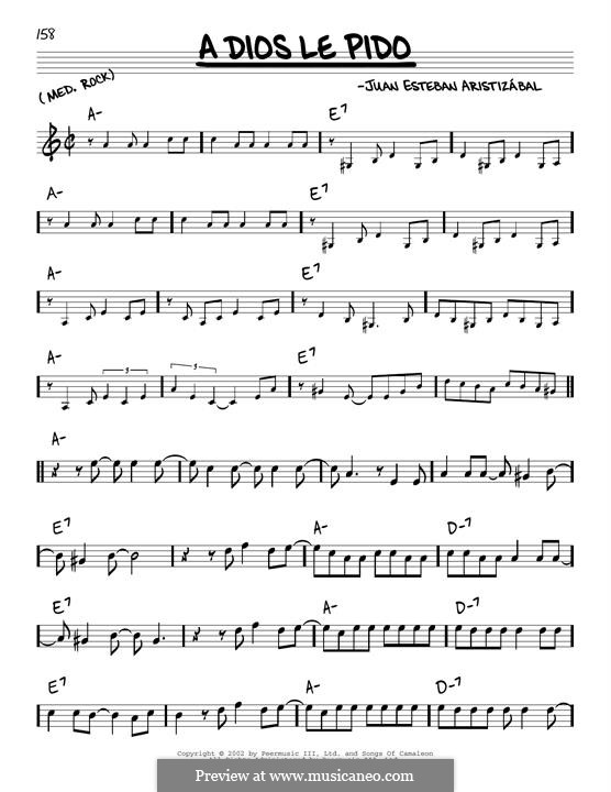 A Dios Le Pido (Juanes) by J.E. Aristizabal - sheet music on MusicaNeo