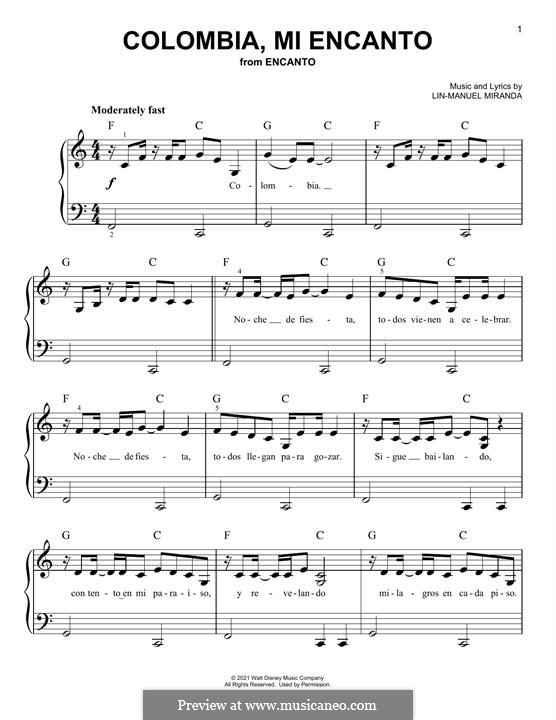 Colombia, Mi Encanto (from Encanto) by L. Miranda on MusicaNeo