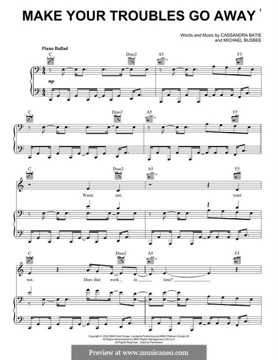 Make Your Troubles Go Away (Andra Day) by Busbee - sheet music on MusicaNeo