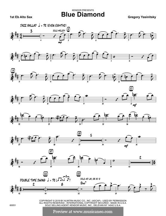 Blue Diamond by G. Yasinitsky - sheet music on MusicaNeo