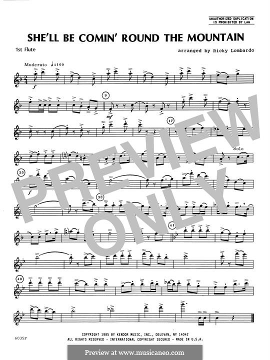 She'll Be Comin' 'Round the Mountain by folklore - sheet music on MusicaNeo