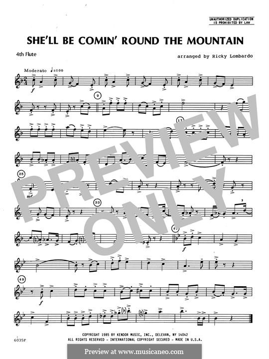She'll Be Comin' 'Round the Mountain by folklore - sheet music on MusicaNeo