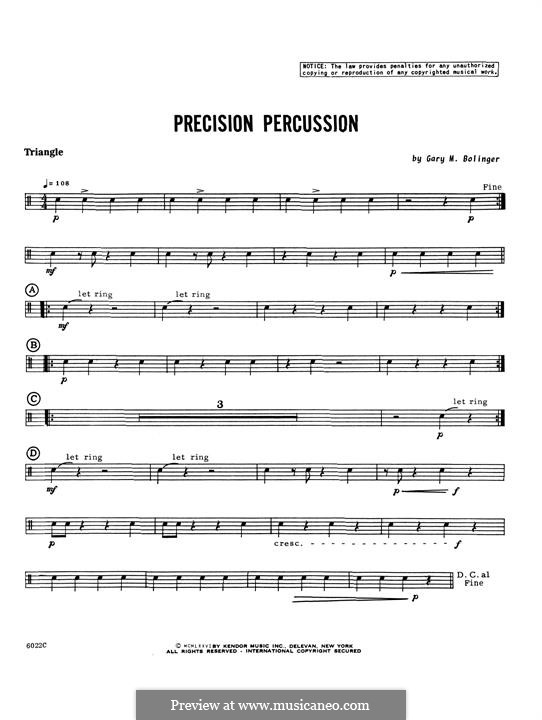 Precision Percussion by G.M. Bolinger - sheet music on MusicaNeo