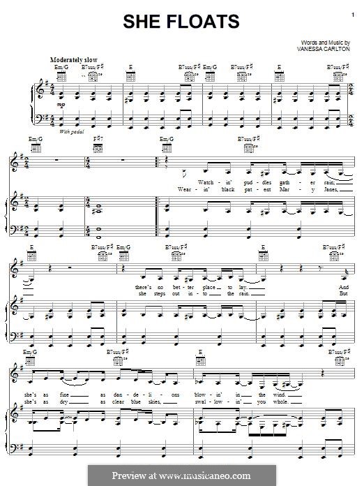She Floats by V. Carlton - sheet music on MusicaNeo