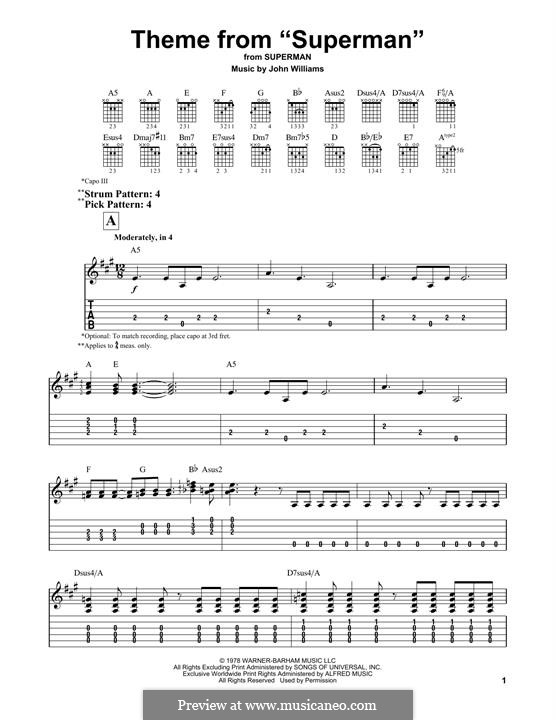 Theme from 'Superman' by J. Williams - sheet music on MusicaNeo