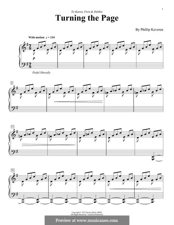 Turning The Page by P. Keveren - sheet music on MusicaNeo