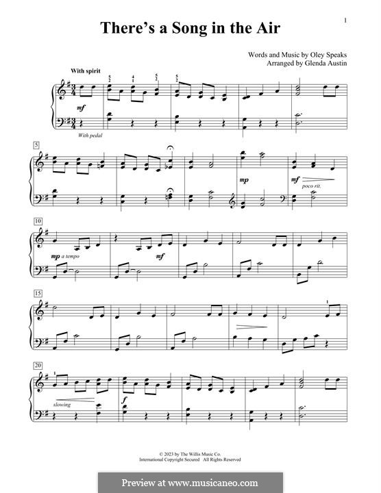 There's A Song In The Air by O. Speaks - sheet music on MusicaNeo