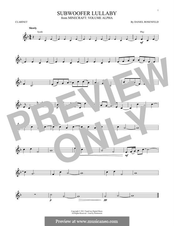 Subwoofer Lullaby (from Minecraft) (C418) by D. Rosenfeld on MusicaNeo