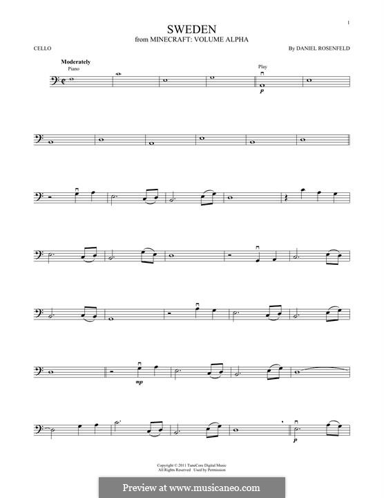 Sweden (from Minecraft) (C418) by D. Rosenfeld - sheet music on MusicaNeo
