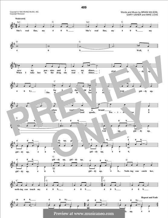 409 (The Beach Boys) by B. Wilson, G. Usher, M. Love on MusicaNeo