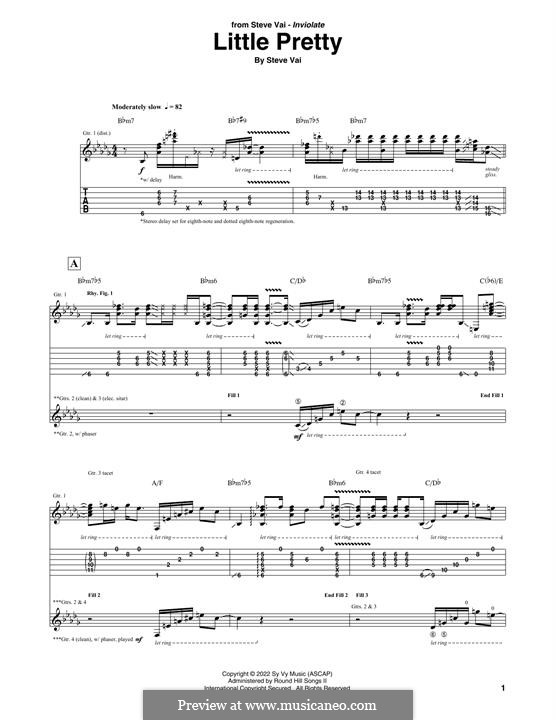 Little Pretty by S. Vai - sheet music on MusicaNeo