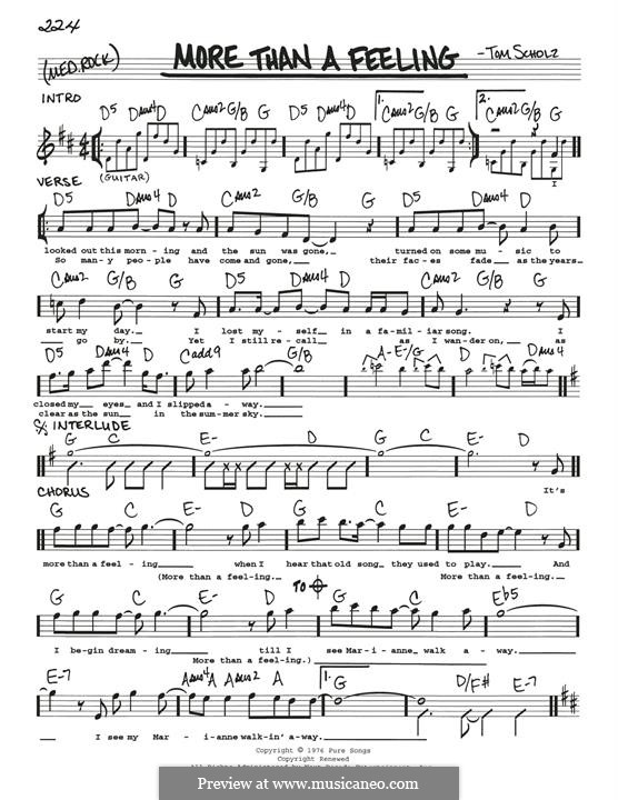 More Than a Feeling (Boston) by T. Scholz - sheet music on MusicaNeo