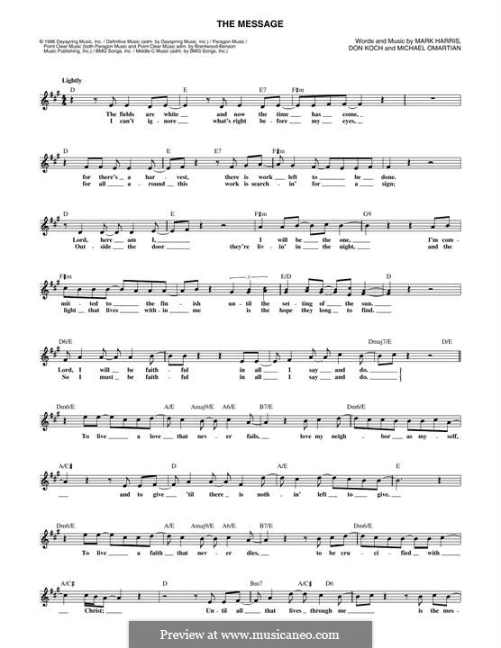 The Message (4Him) by D. Koch, M.R. Harris, M. Omartian on MusicaNeo