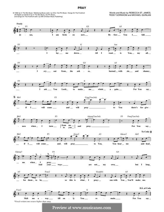 Pray by R.S. James, T. Tjornhom, M. Quinlan - sheet music on MusicaNeo