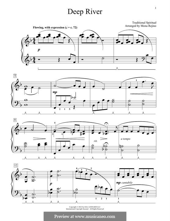 Deep River by folklore - sheet music on MusicaNeo