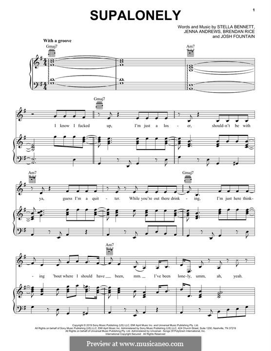 Supalonely (BENEE and Gus Dapperton) by J. Fountain on MusicaNeo