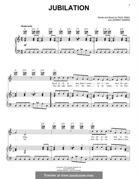 Jubilation by P. Anka - sheet music on MusicaNeo