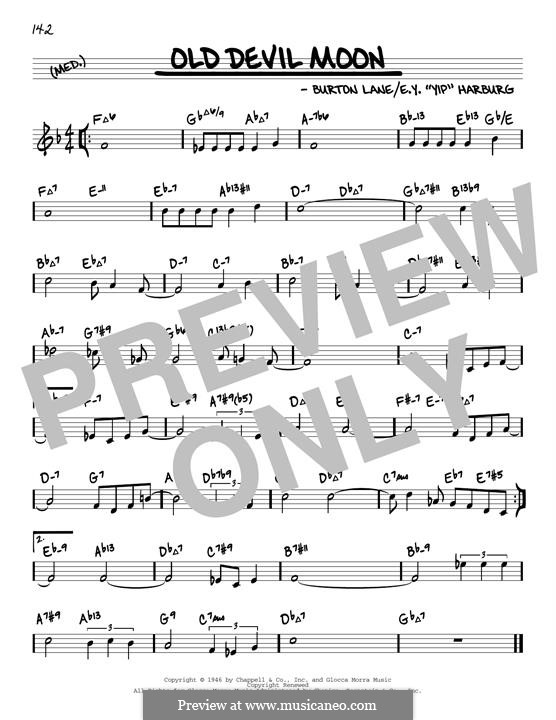 Old Devil Moon by B. Lane - sheet music on MusicaNeo
