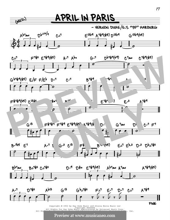 April in Paris by V. Duke - sheet music on MusicaNeo
