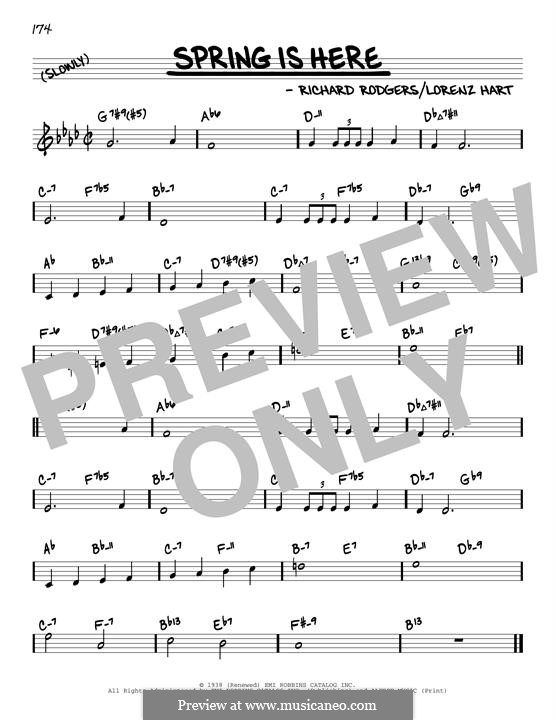 Spring is Here by R. Rodgers - sheet music on MusicaNeo