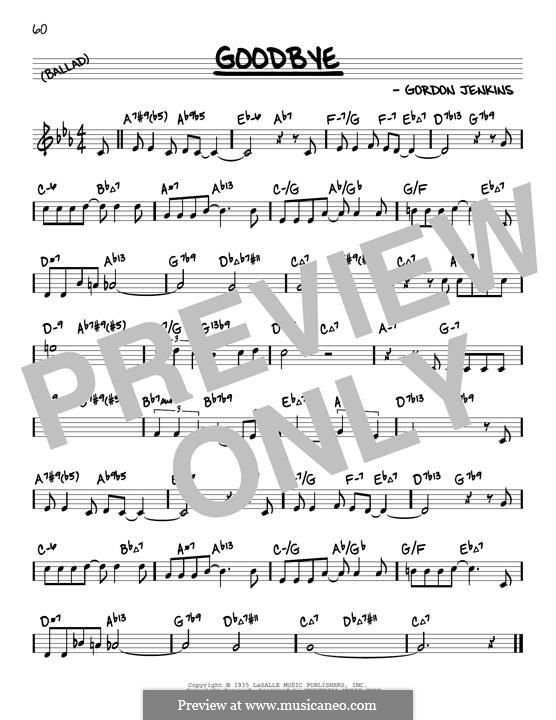 Goodbye (Bill Evans) by G. Jenkins - sheet music on MusicaNeo