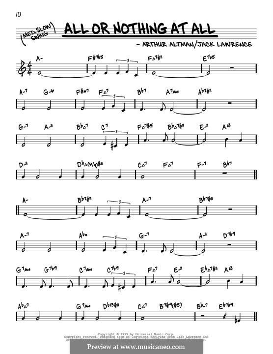 All or Nothing at All by A. Altman, J. Lawrence - sheet music on MusicaNeo
