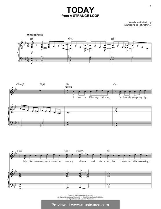 Today (from A Strange Loop) by M.R. Jackson - sheet music on MusicaNeo
