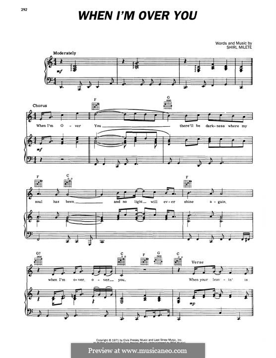 When I'm Over You (Elvis Presley) by S. Milete - sheet music on MusicaNeo