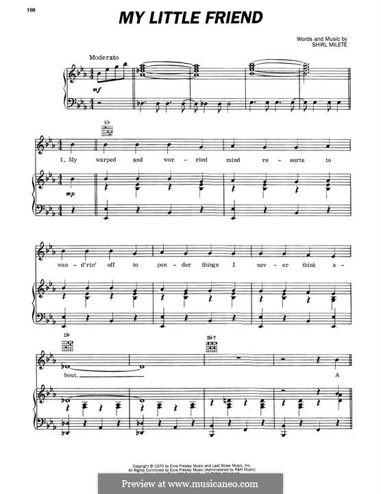 My Little Friend (Elvis Presley) by S. Milete - sheet music on MusicaNeo