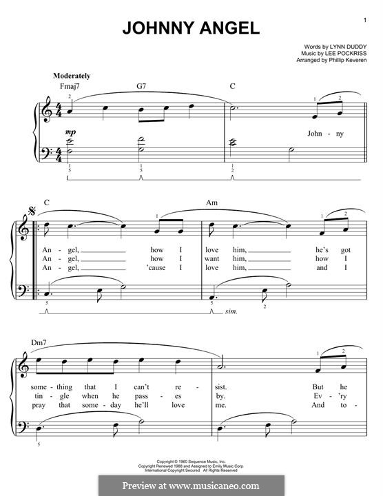 Johnny Angel by L. Pockriss - sheet music on MusicaNeo