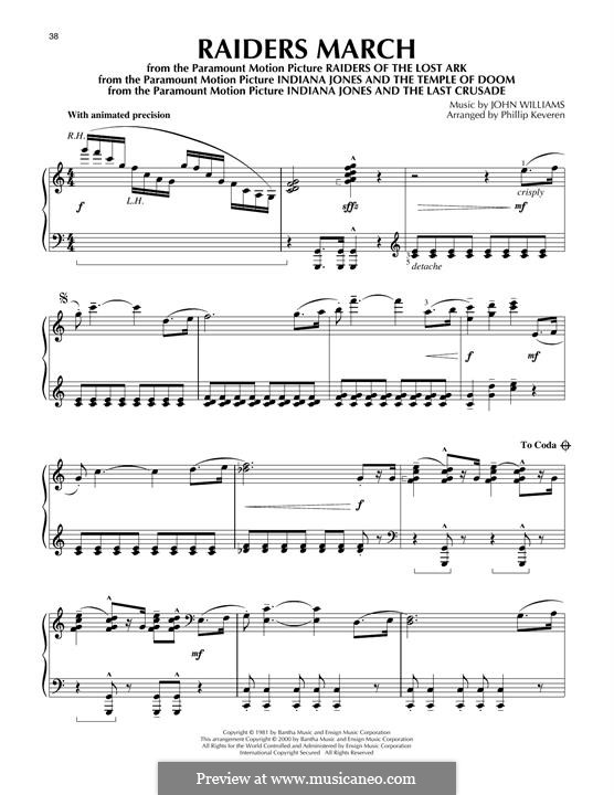 Raiders March (from Raiders of the Lost Ark) by J. Williams on MusicaNeo
