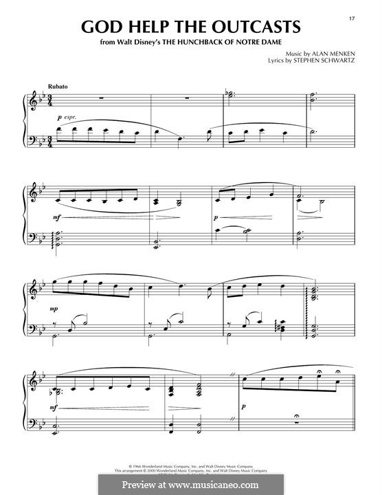 God Help the Outcasts (from The Hunchback of Notre Dame) by A. Menken ...