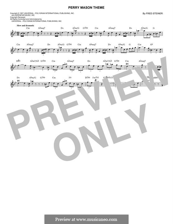 Perry Mason Theme by F. Steiner - sheet music on MusicaNeo