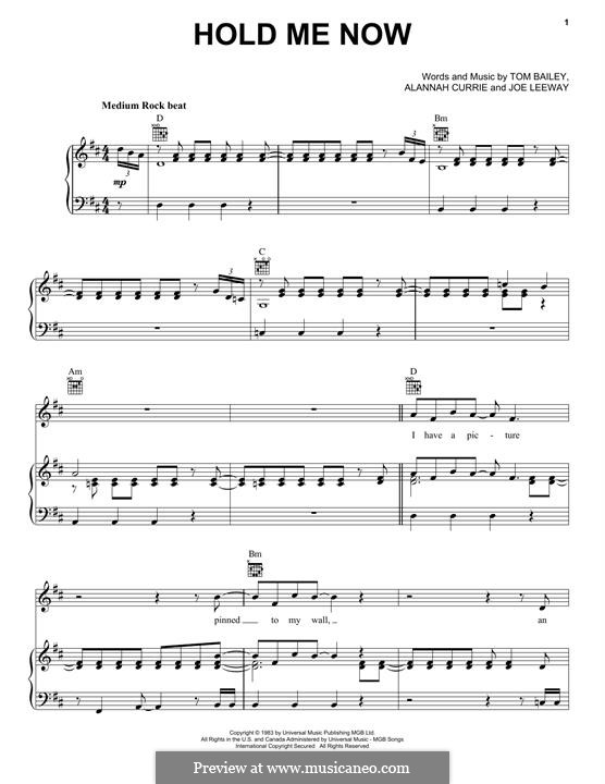 Hold Me Now (The Thompson Twins) by A. Currie, J. Leeway, T. Bailey on ...