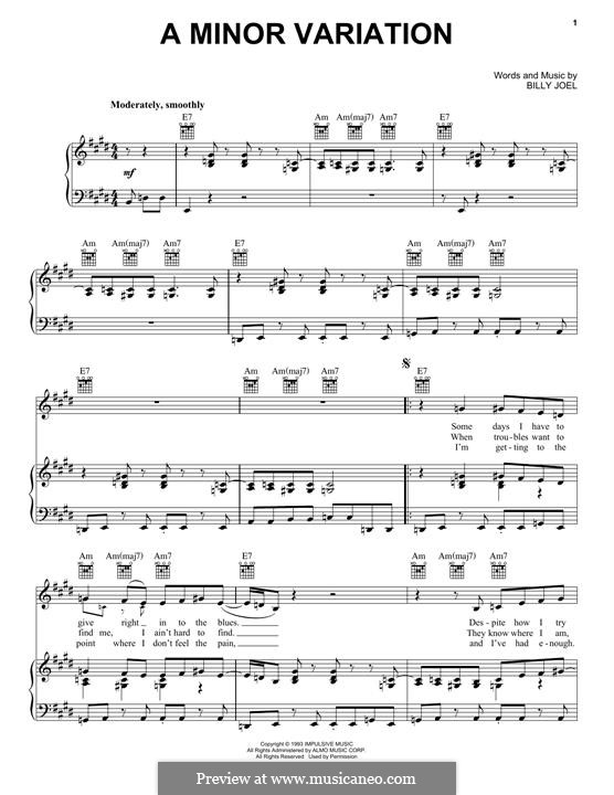 A Minor Variation by B. Joel - sheet music on MusicaNeo