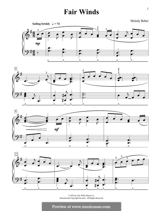 Fair Winds by M. Bober - sheet music on MusicaNeo