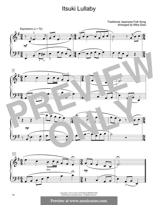Itsuki Lullaby by folklore - sheet music on MusicaNeo