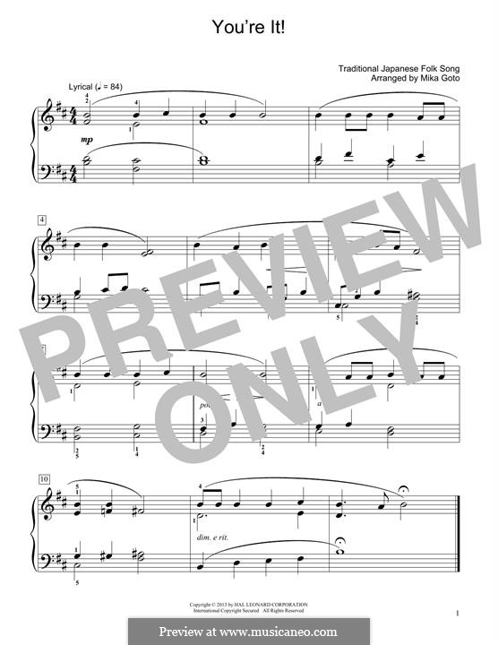 You're It! by folklore - sheet music on MusicaNeo