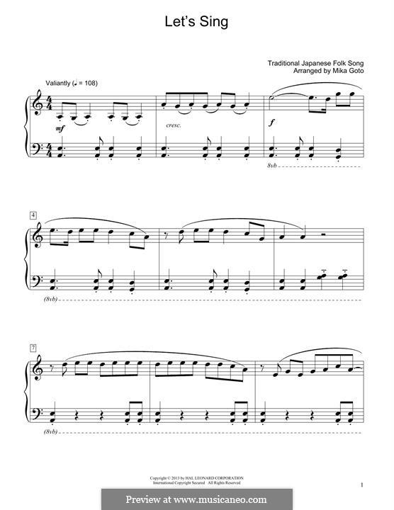 Let's Sing by folklore - sheet music on MusicaNeo