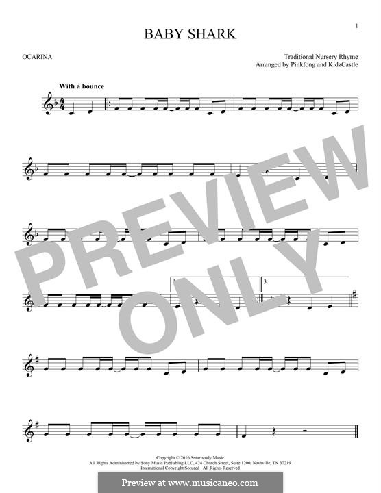 Baby Shark (Pinkfong) by folklore - sheet music on MusicaNeo