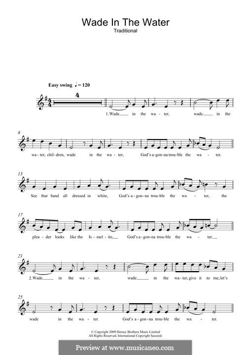 Wade in the Water by folklore - sheet music on MusicaNeo