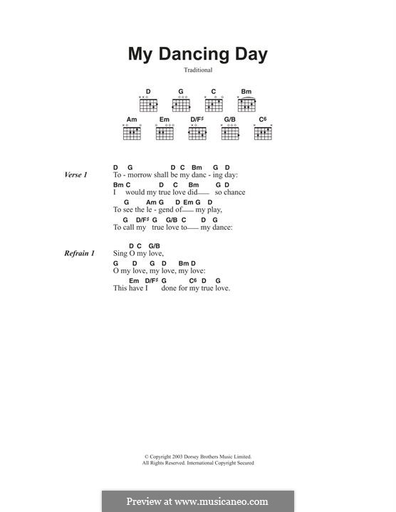 My Dancing Day by folklore - sheet music on MusicaNeo