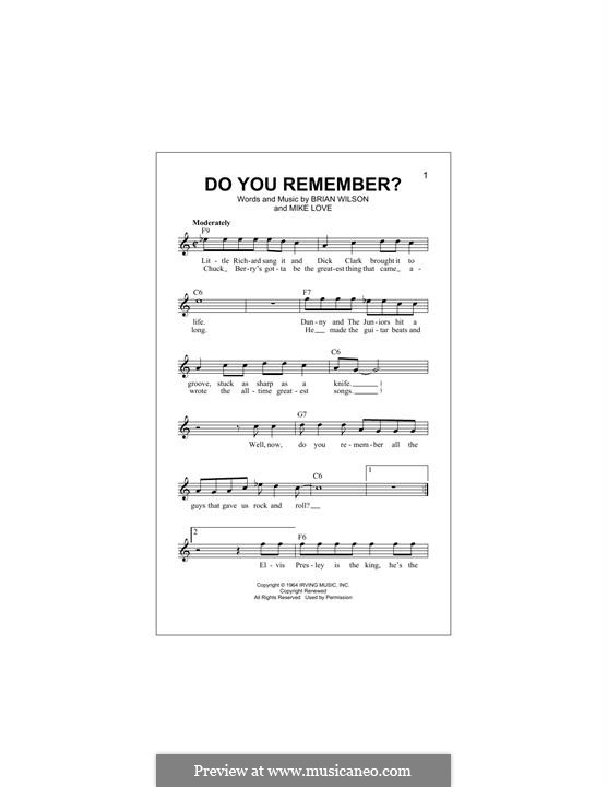 Do You Remember? (The Beach Boys) by B. Wilson, M. Love on MusicaNeo