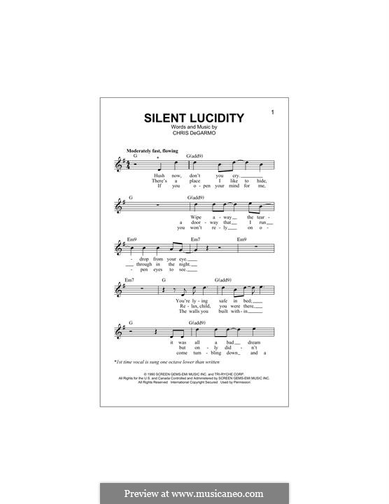 Silent Lucidity (Queensryche) by C. DeGarmo - sheet music on MusicaNeo