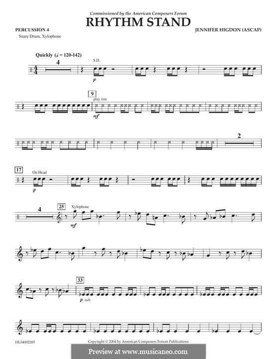 Rhythm Stand by J. Higdon - sheet music on MusicaNeo