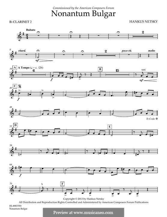 Nonantum Bulgar by H. Netsky - sheet music on MusicaNeo