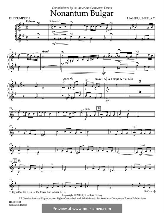 Nonantum Bulgar by H. Netsky - sheet music on MusicaNeo